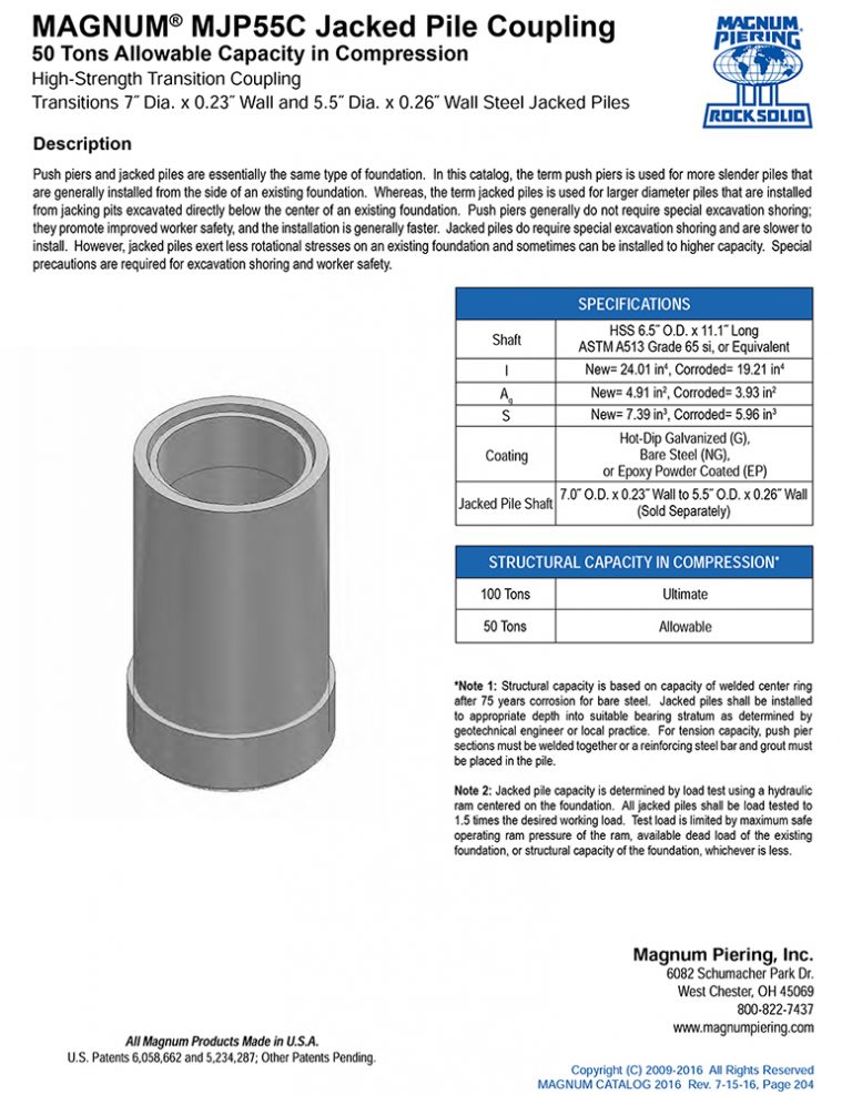 Jacked Piles - Download Data Sheets About Jacked Piles